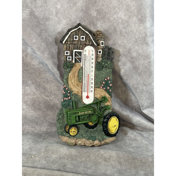 John Deere | Accents | Vintage Resin John Deere Tractor Thermometer ...